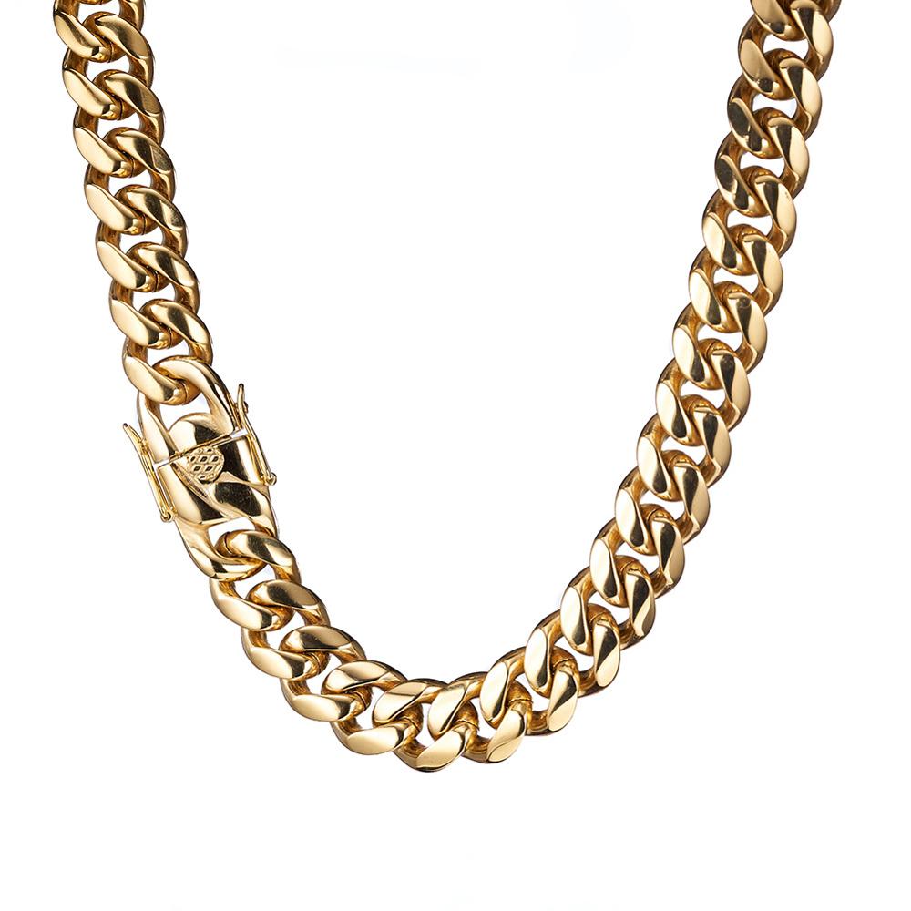 10mm Cuban link Necklace 18k Gold plated – VVSChain 10mm Cuban link Necklace 18k Gold plated – VVSChain